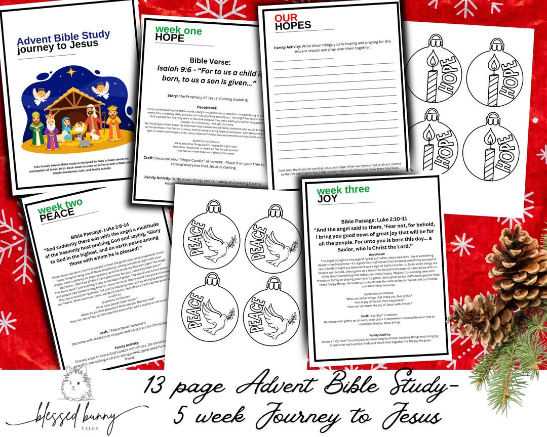5 Week Advent Bible Study- Christmas Bible Study- Sunday School- Bible ...
