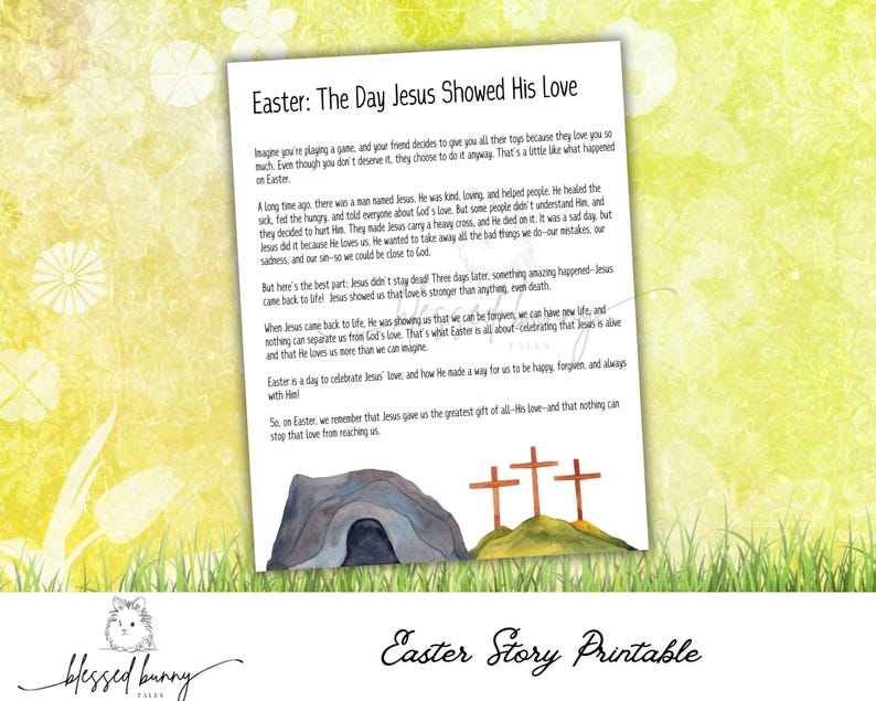 Easter Story Printable- 8x10"- Bible Lesson- Sunday School- Homeschool ...