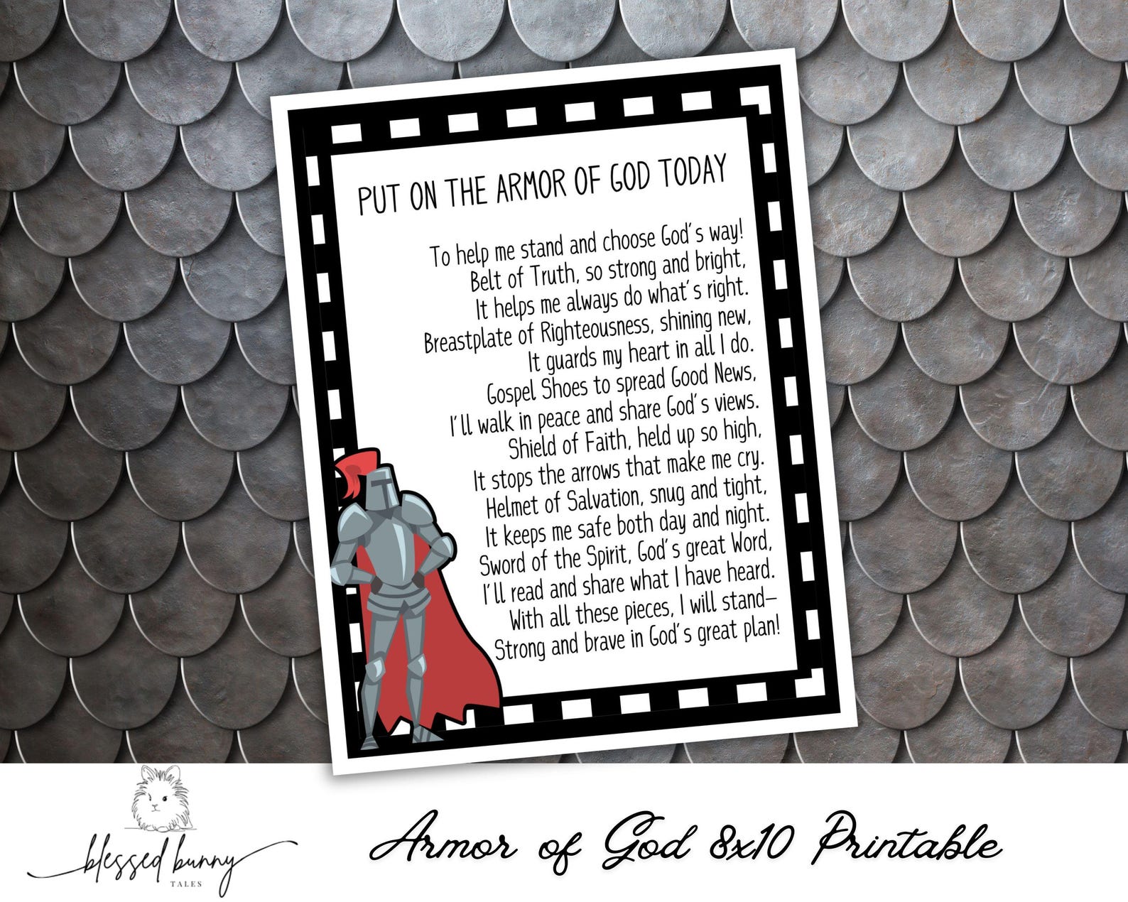 Armor of God Poem Printable: Christian Nursery, VBS Decor (PDF Download ...