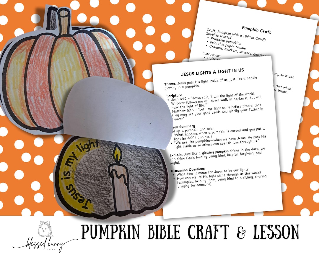 Pumpkin Bible Lesson & Craft: Jesus Lights a Light (PDF) - Etsy