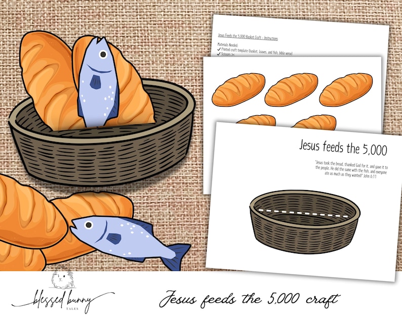 Jesus Feeds 5000 Craft: Bible Lesson Printable (digital Download) - Etsy
