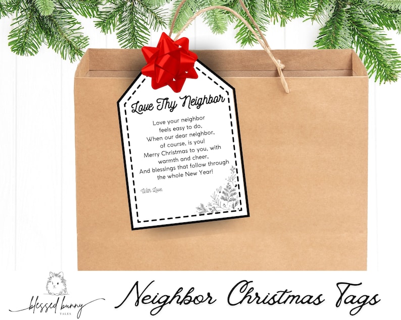Love Thy Neighbor Tags- Neighbor Gift Tags- Printable Neighbor Gift ...