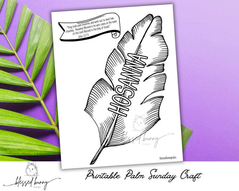 Printable Palm Sunday "hosanna" Craft – Christian Kids Activity | Palm ...