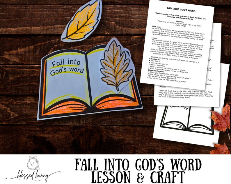 Fall Bible Lesson & Craft for Kids – Sunday School Homeschool (PDF) - Etsy