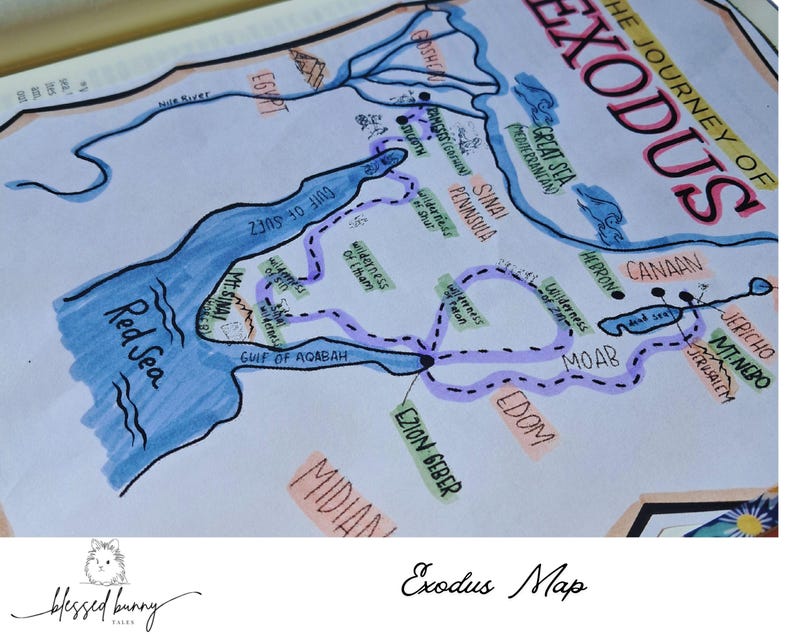 Exodus Journey Map Printable: Bible Lesson, Sunday School (PDF) - Etsy