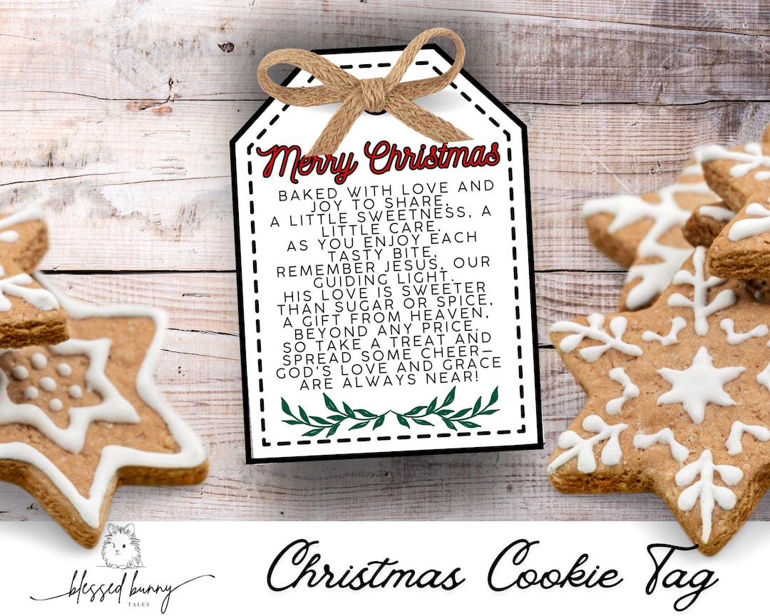 Christmas Cookie Tag- Neighbor Gift Tag- Religious Christmas Tag- Faith ...