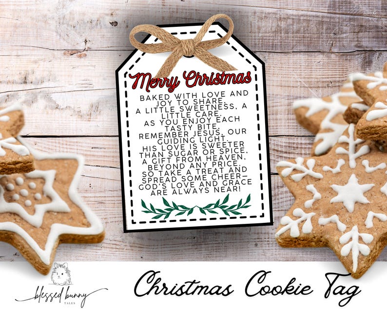 Christmas Cookie Tag- Neighbor Gift Tag- Religious Christmas Tag- Faith ...