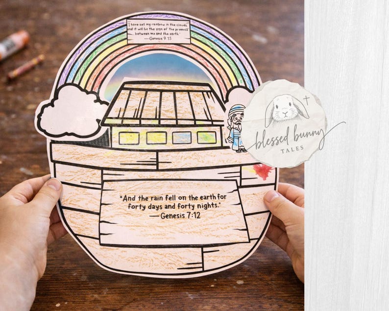 Noah's Ark Interactive Craft: Printable (PDF) - Etsy