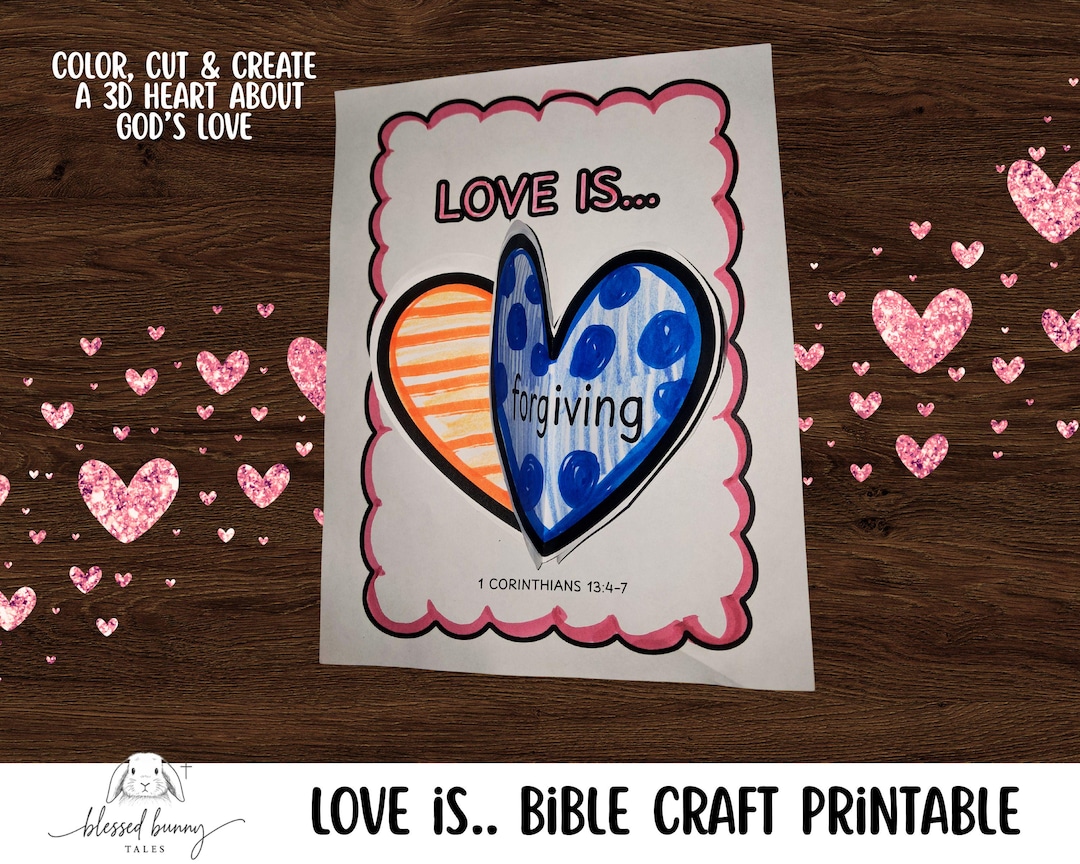 Love is Bible Verse Craft: Printable (PDF) - Etsy