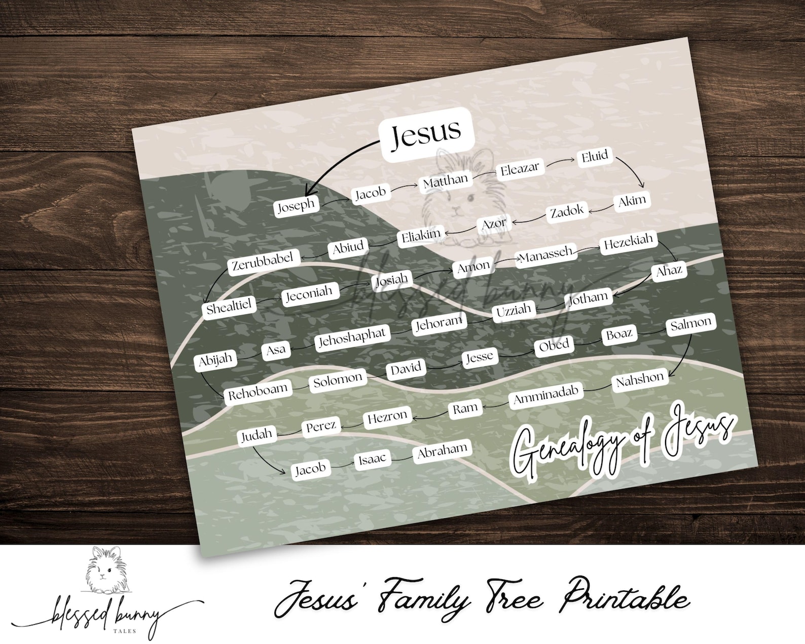Genealogy of Jesus- Jesus Family Tree- Bible Insert- Sunday School ...