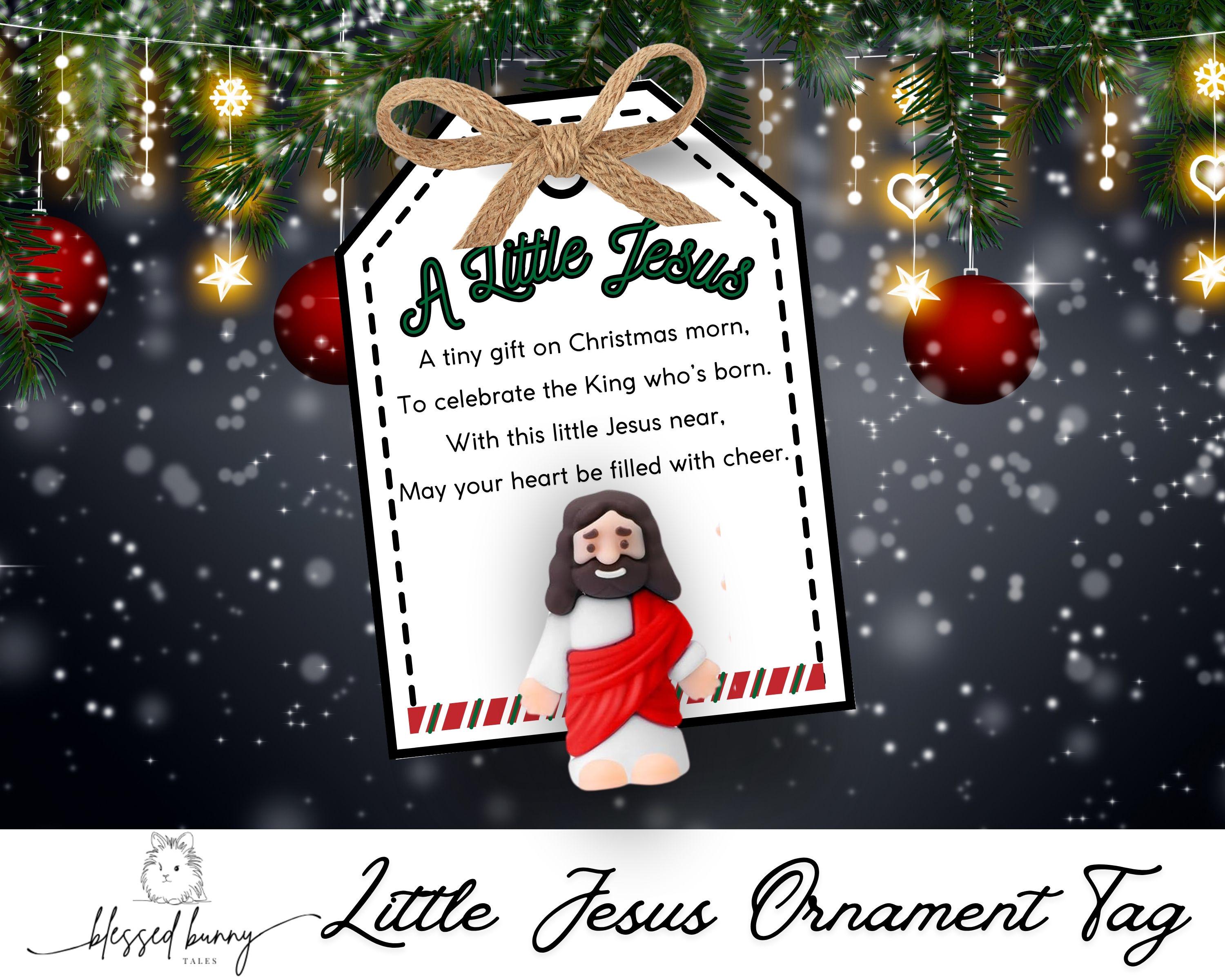 Little Jesus Printable Tags- Jesus Figurine Tags- Bible Verse Tag ...