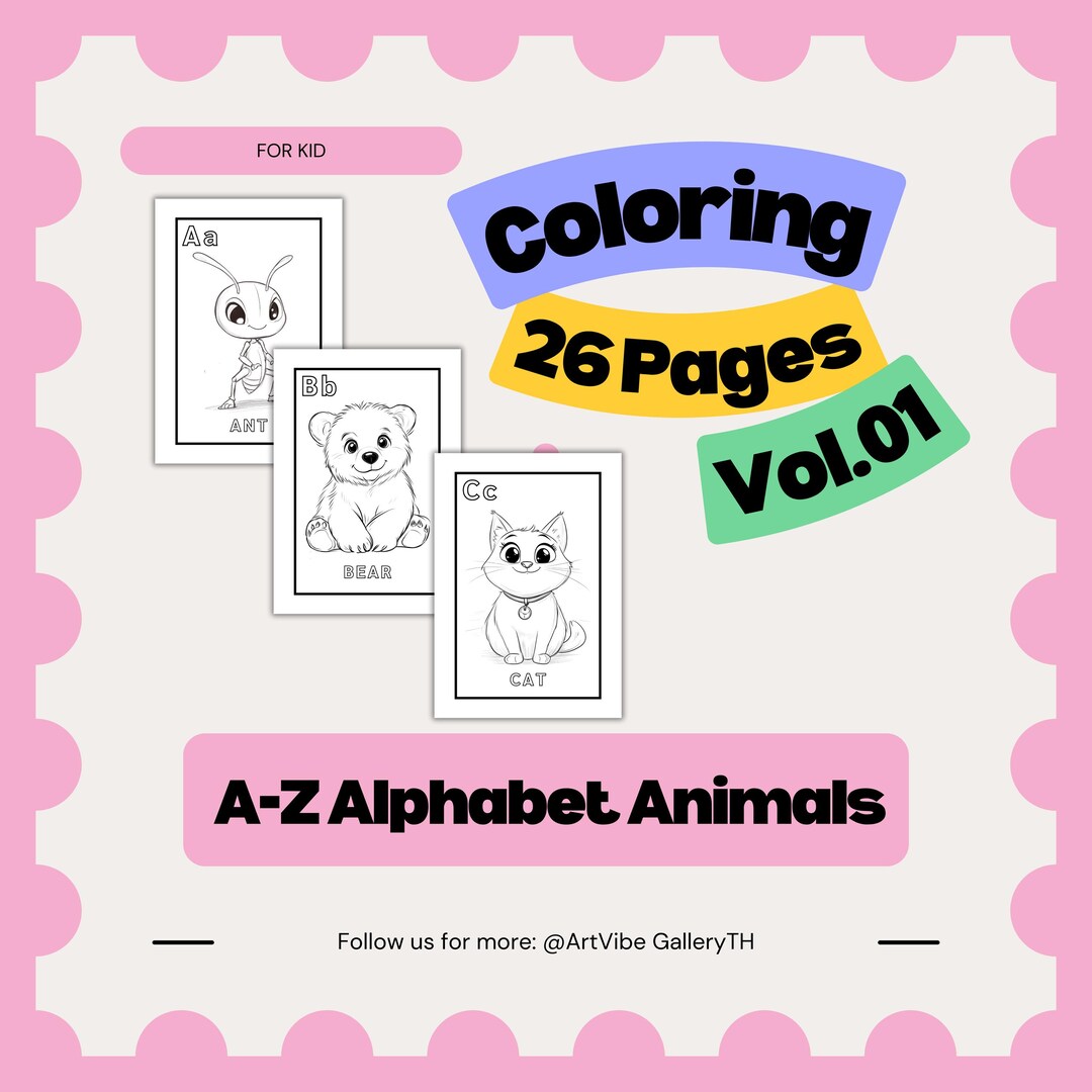A-Z Alphabet Animals Coloring Pages | Printable for Kids | Educational ...