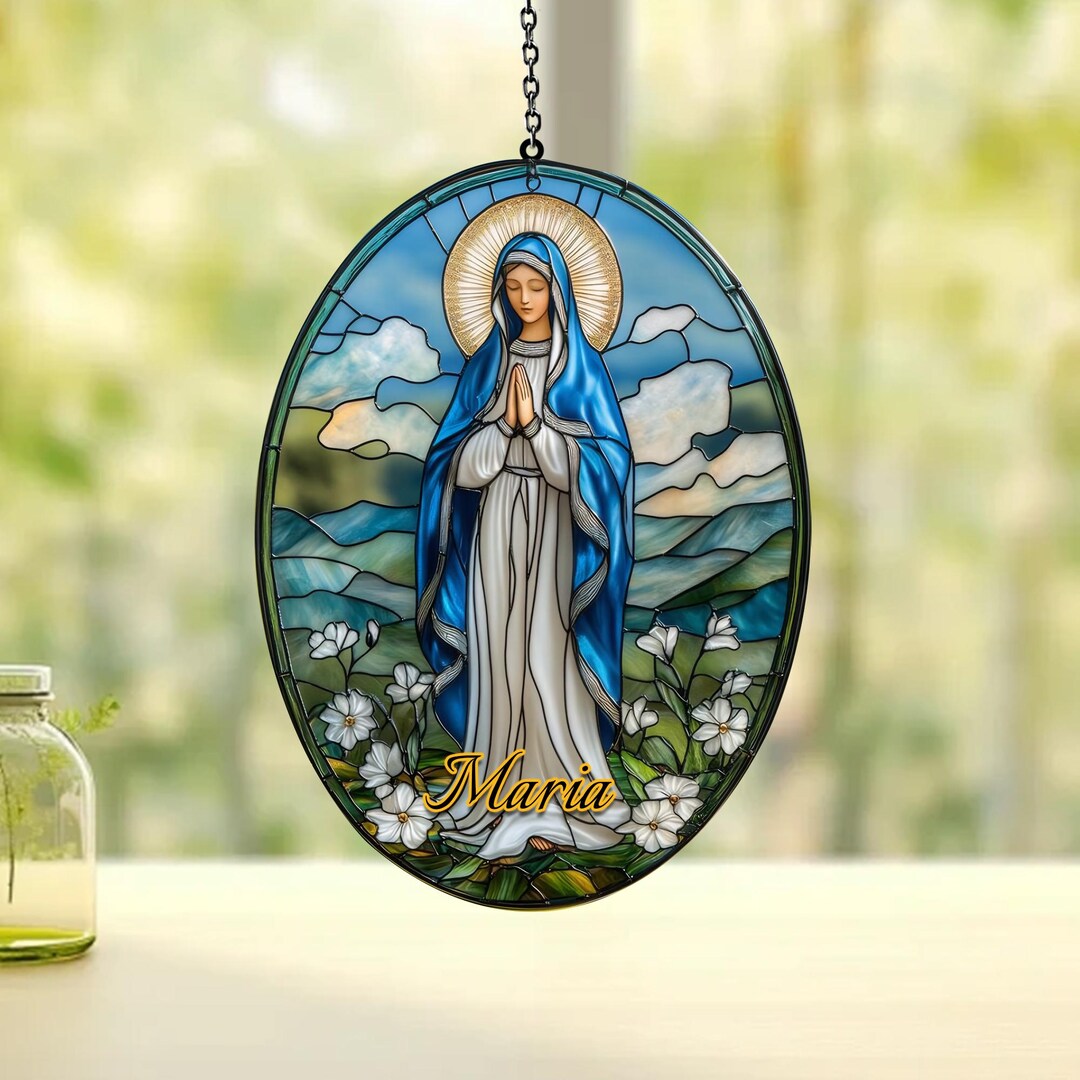 Virgin Mary Window Hanging Suncatcher Ornament, Mother Mary Acrylic ...