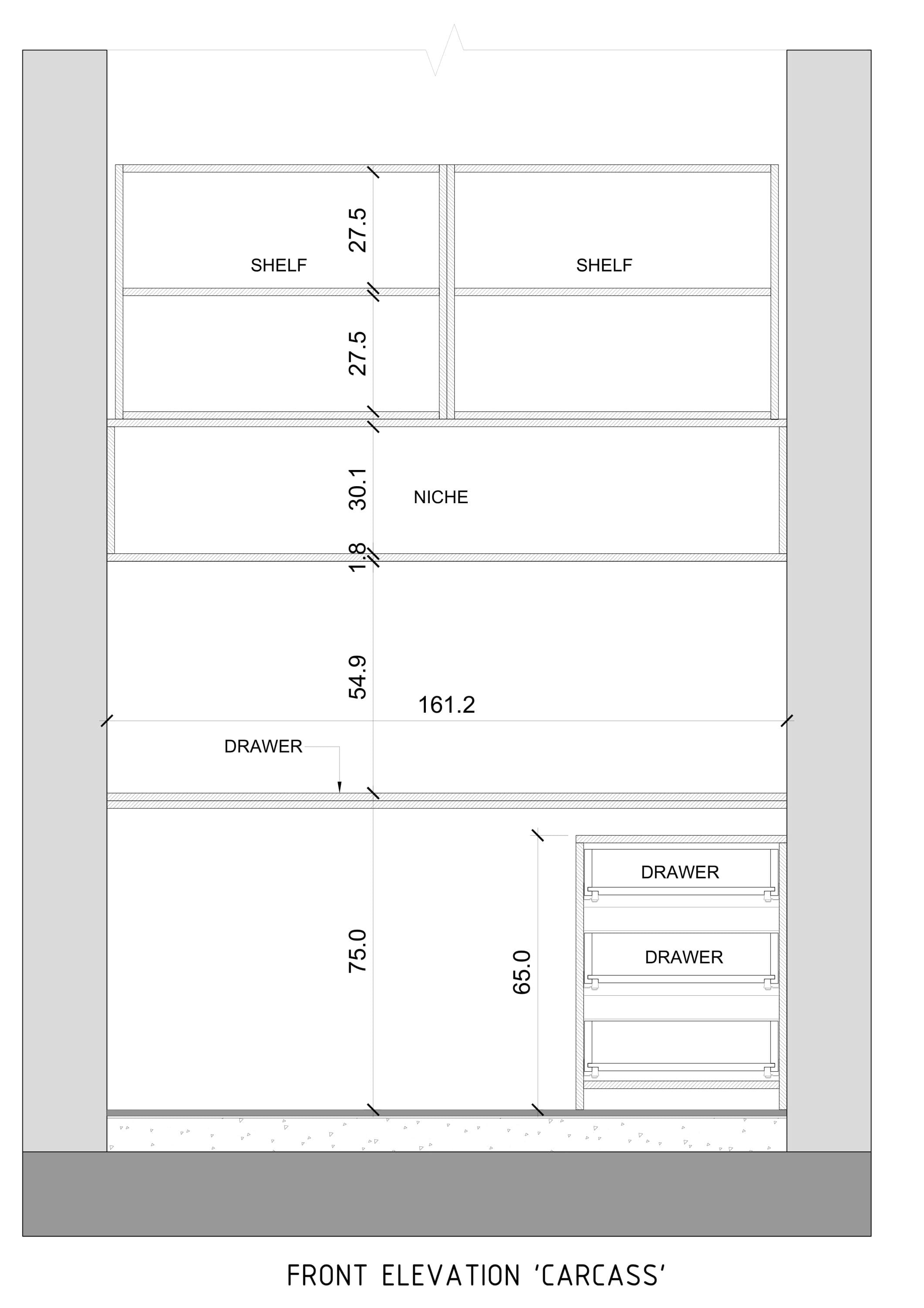 Study Desk With Cabinet, Niche & Drawers. Come With a Full Set of 2D ...