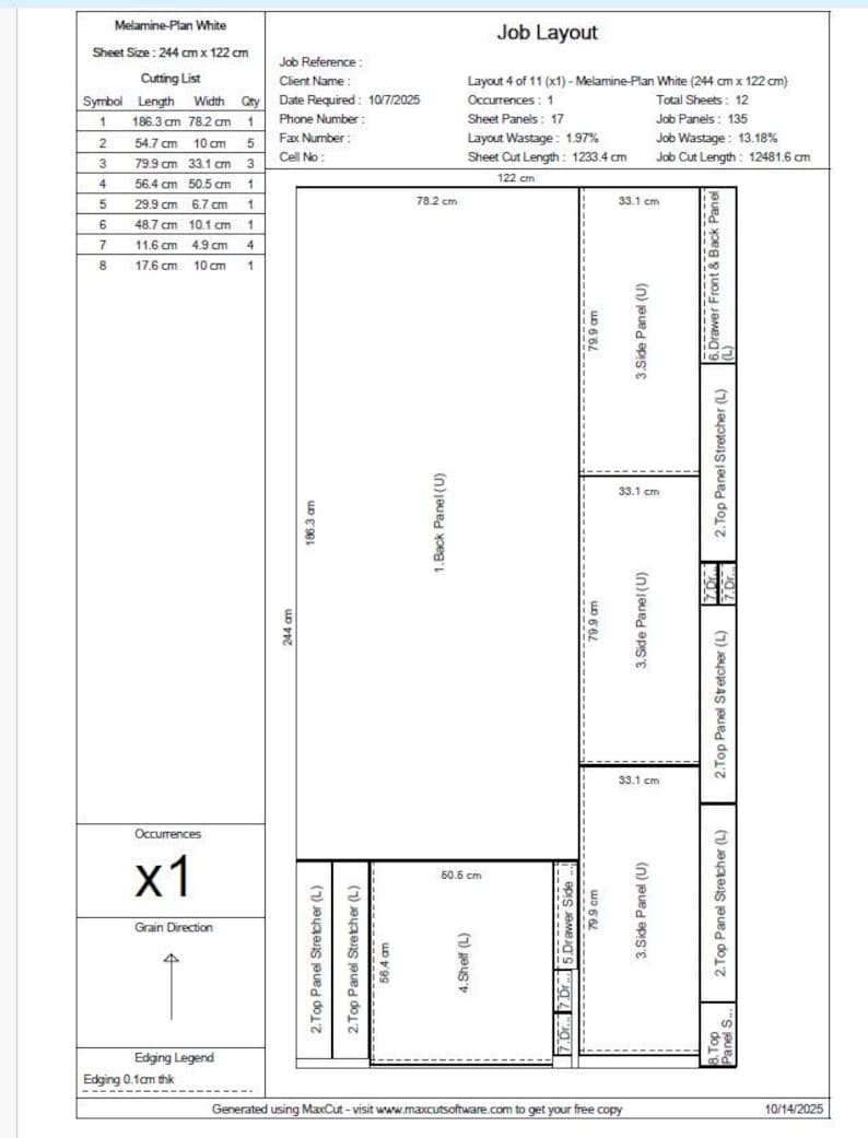 Kitchen/pantry Joinery Plans With Cutting List | Autocad Carpentry ...