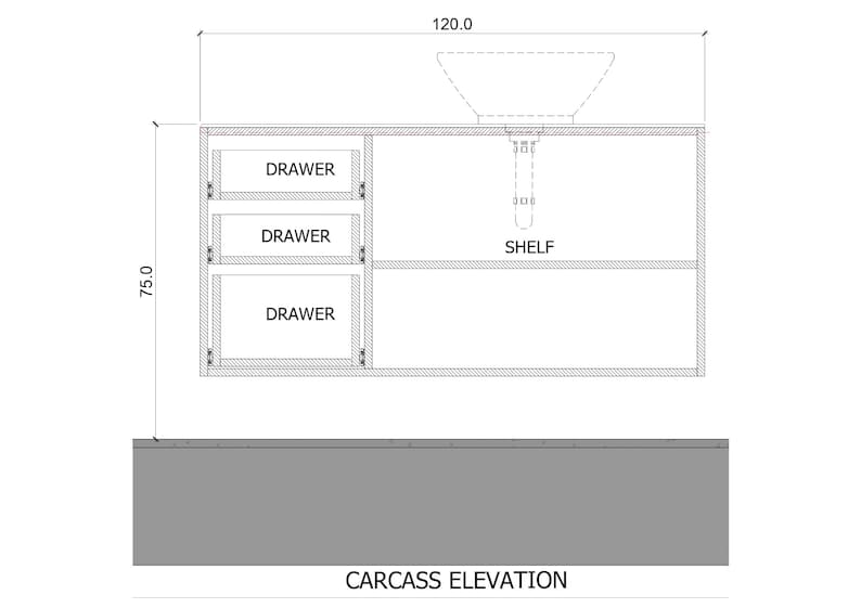 Bathroom Vanity Cabinet Plan – Autocad DWG + PDF + Cutting List | Cnc ...