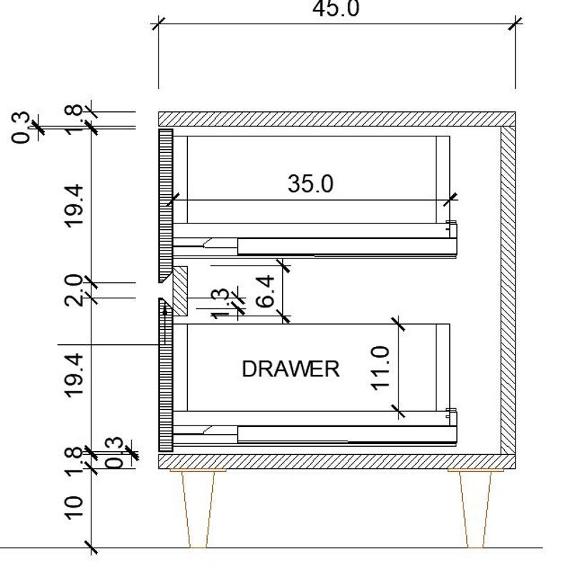 Pdf Download, Diy TV Unit With Drawers Drawing With Plans, Elevations ...