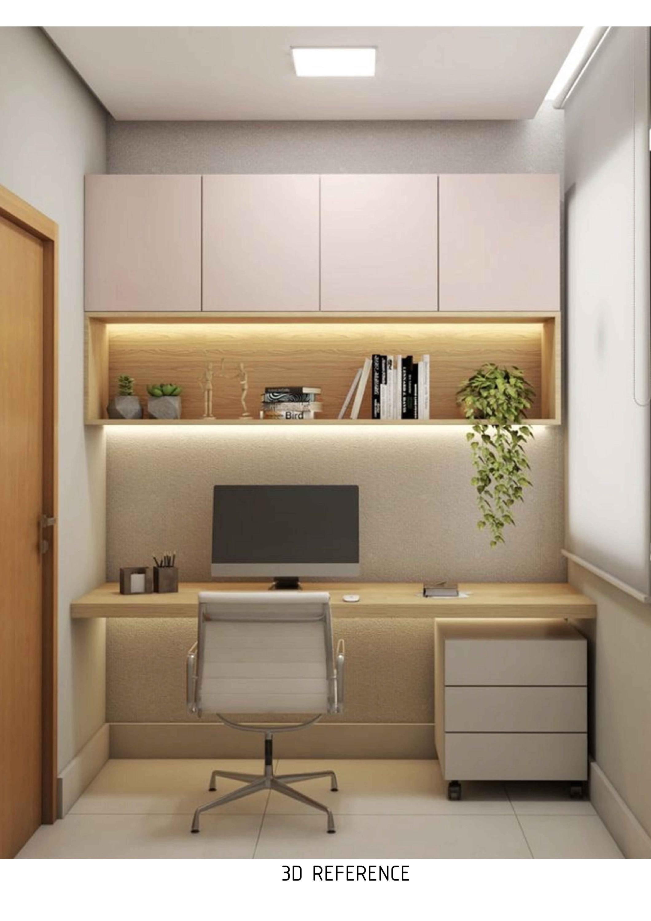 Study Desk With Cabinet, Niche & Drawers. Come With a Full Set of 2D ...