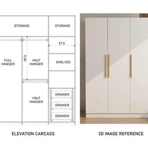 Custom Closet Design Drawings – Wardrobe Layouts for Stylish Home ...