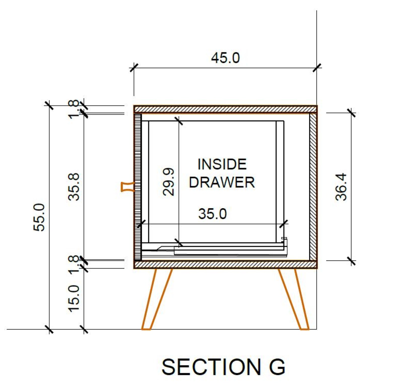 DIY TV Unit With Drawers: Plans, Elevations & Sections (PDF Download ...