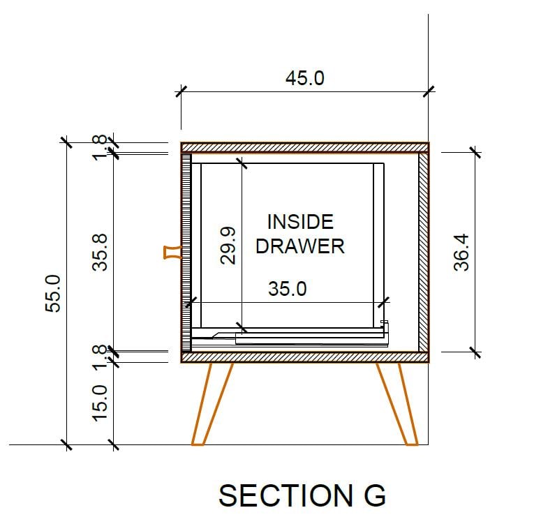 Pdf Download, Diy TV Unit With Drawers Drawing With Plans, Elevations ...