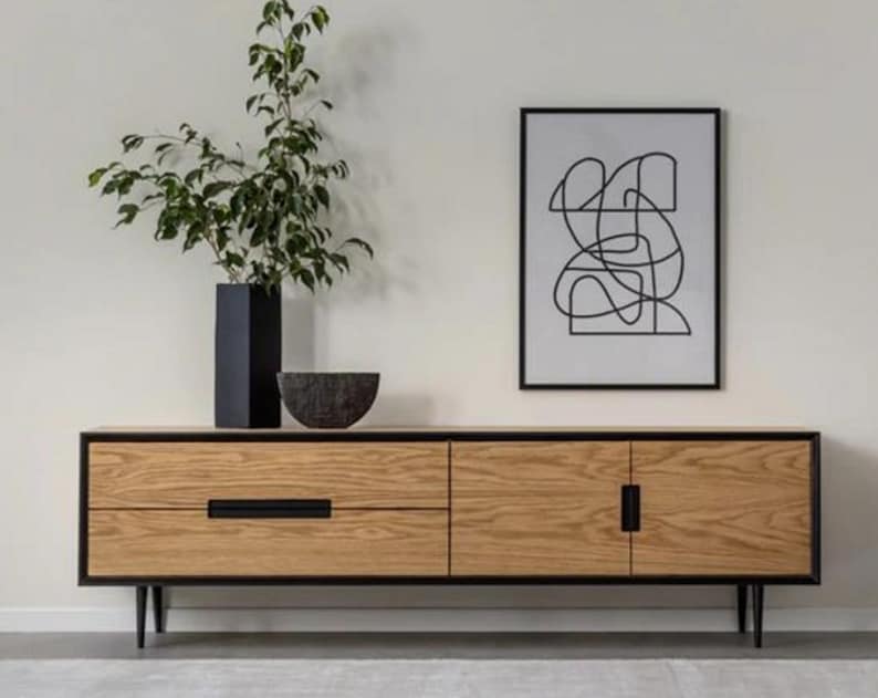 Pdf Download, Diy TV Unit With Drawers Drawing With Plans, Elevations ...