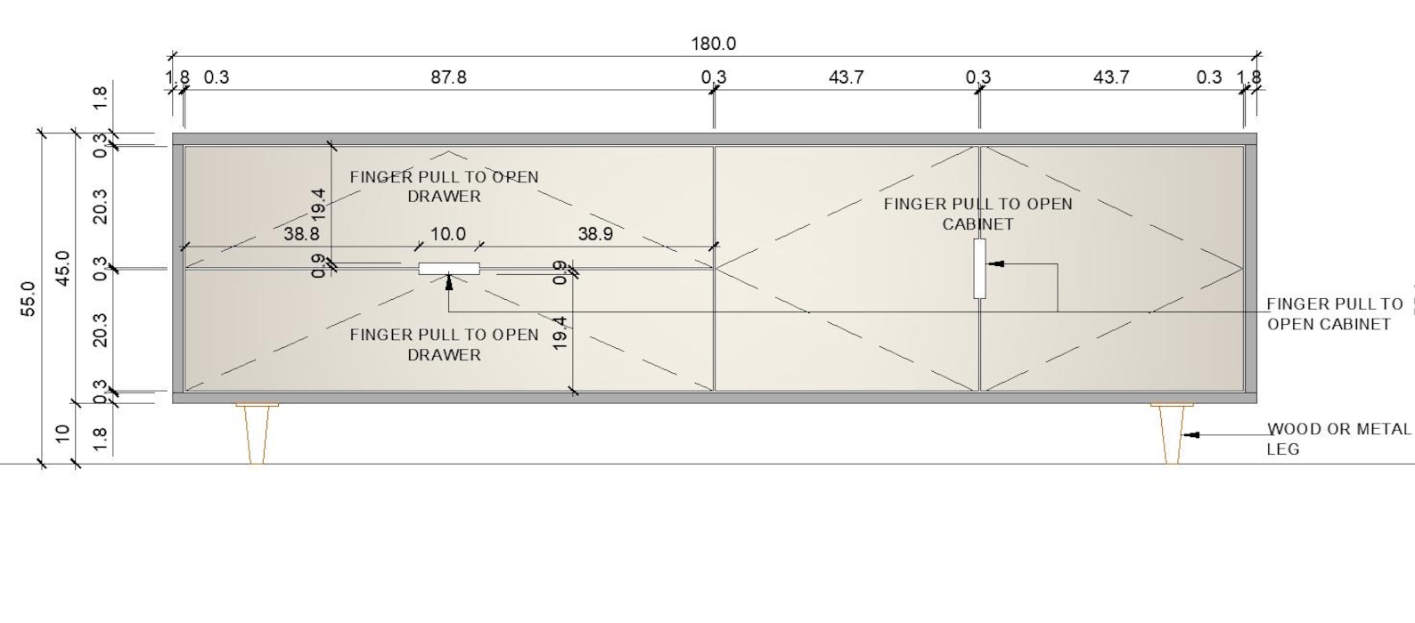 DIY TV Unit Drawing: Plans, Elevations, Sections Ready for Production ...