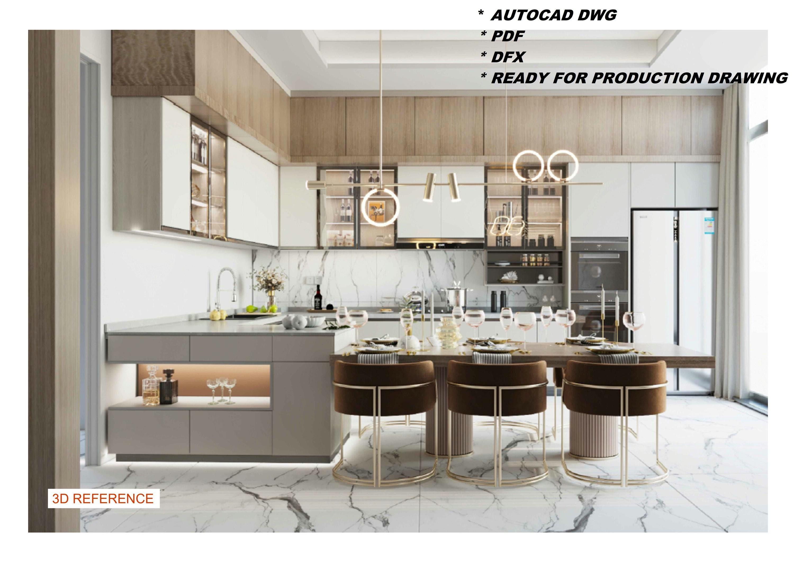 Modern Kitchen Plan: 2D Drawing Package Ready for Production / Diy - Etsy