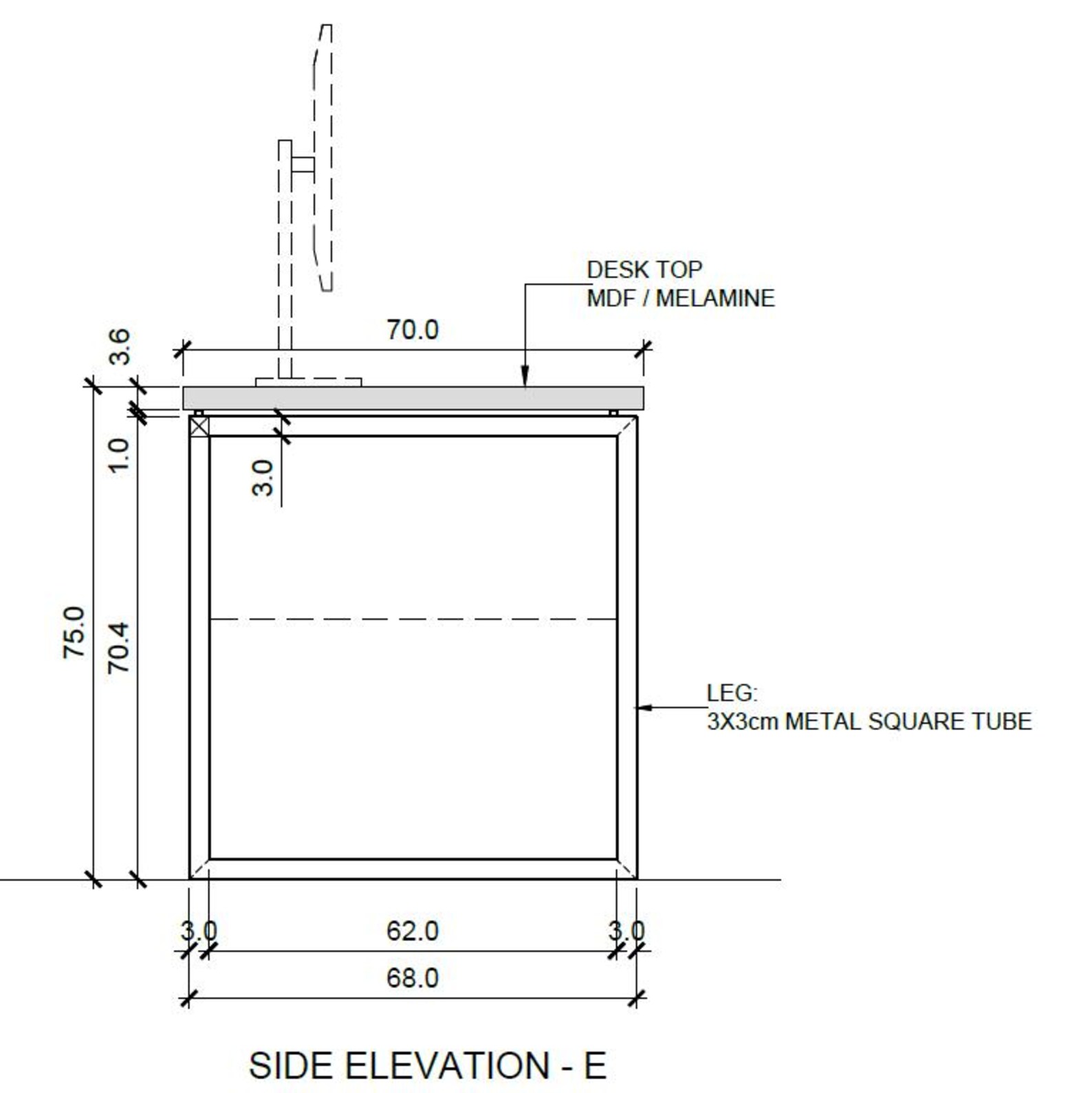 Pdf Download, DIY Desk/table With Drawers With Plans, Elevations and ...