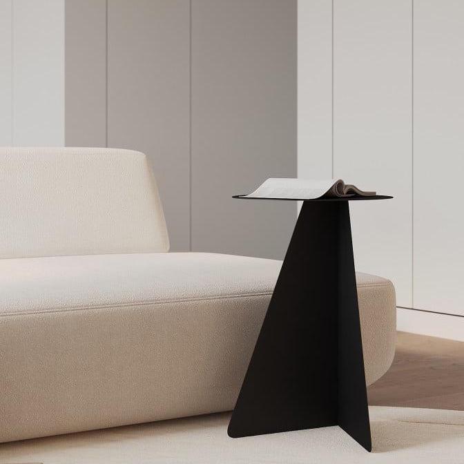 Minimalist Metal Side Table With Round Top | Modern Coffee Table, Steel ...