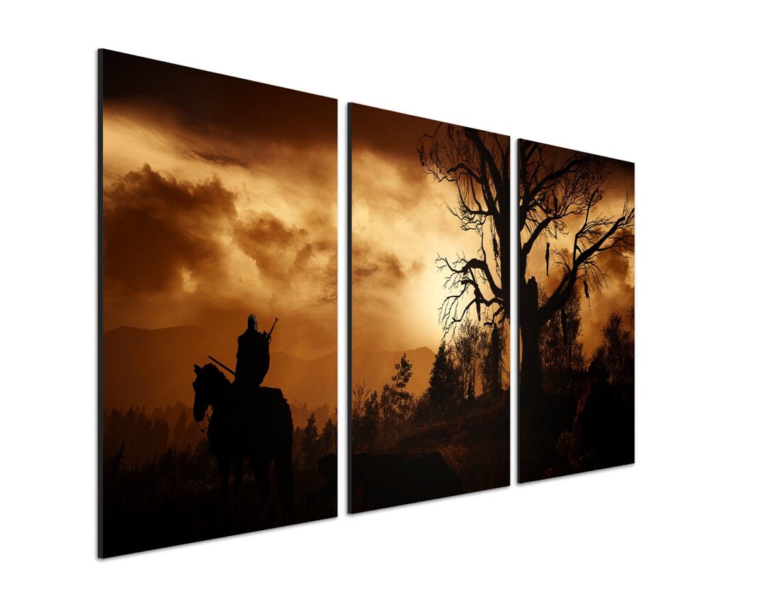The Witcher 3 Wild Hunt Triptych Wall Art – Geralt of Rivia Poster Set ...