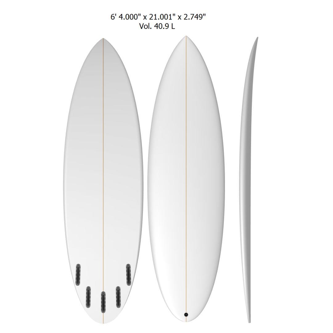 Dominator 6'4 Surfboard Digital File Shape3d Design - Etsy