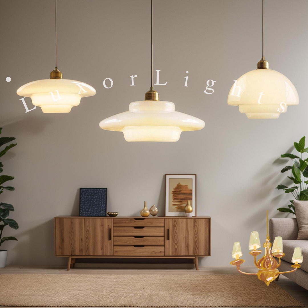 Elegant Pendant Light - Artisanal Lighting, Retro Ceiling Light, Retro Glass Light, Handmade ...