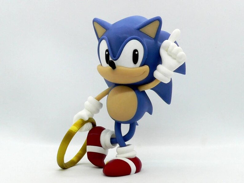 Sonic the Hedgehog Figurine With Ring - Etsy