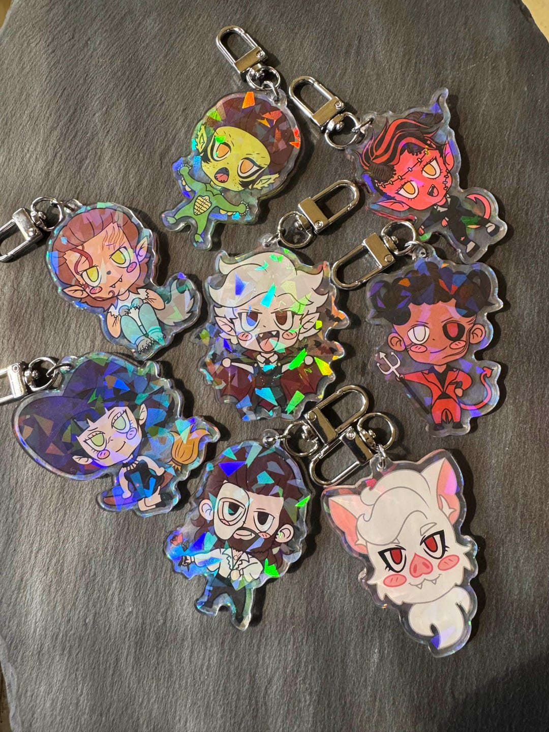 BG3 Halloween Holographic Acrylic Keychains, 2.5 Inch. Astarion ...
