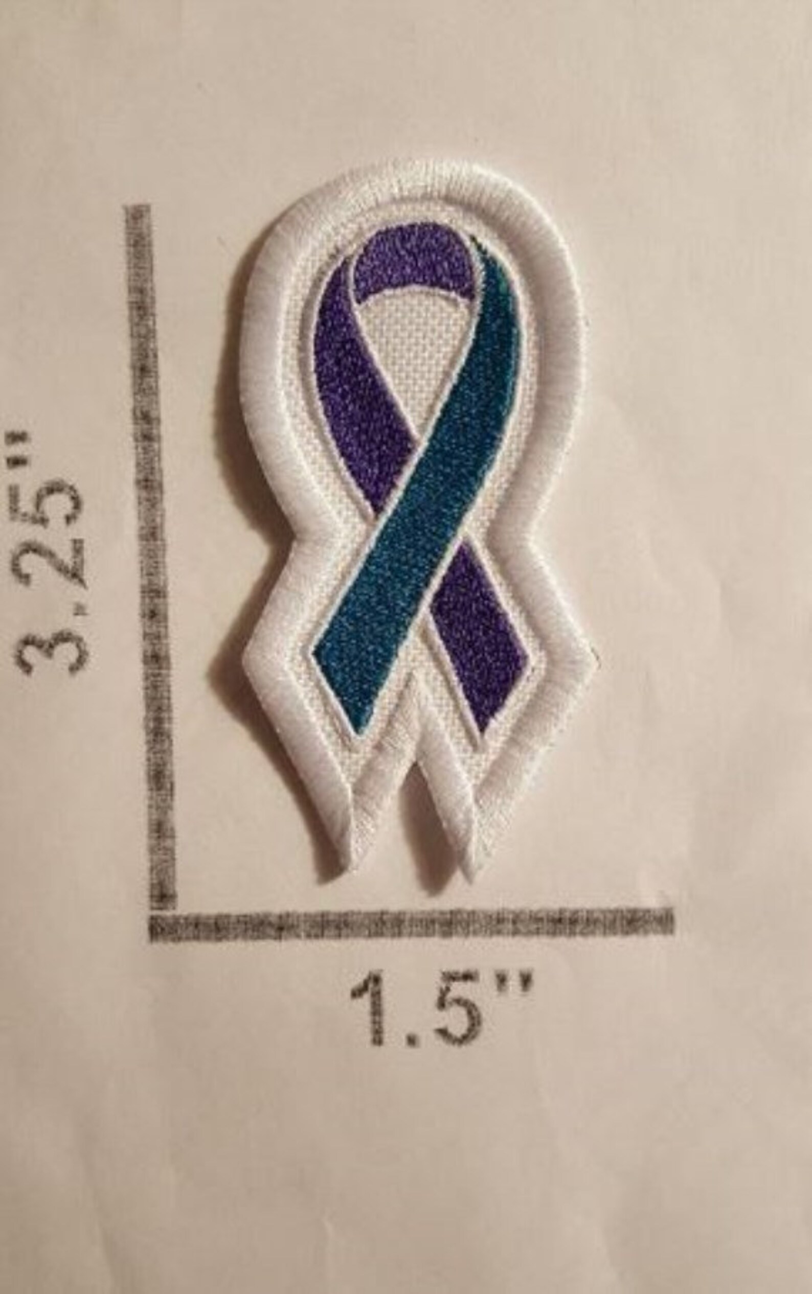Sew-on Embroidered Patch Cancer/awareness Ribbon Shape 3.25 X - Etsy