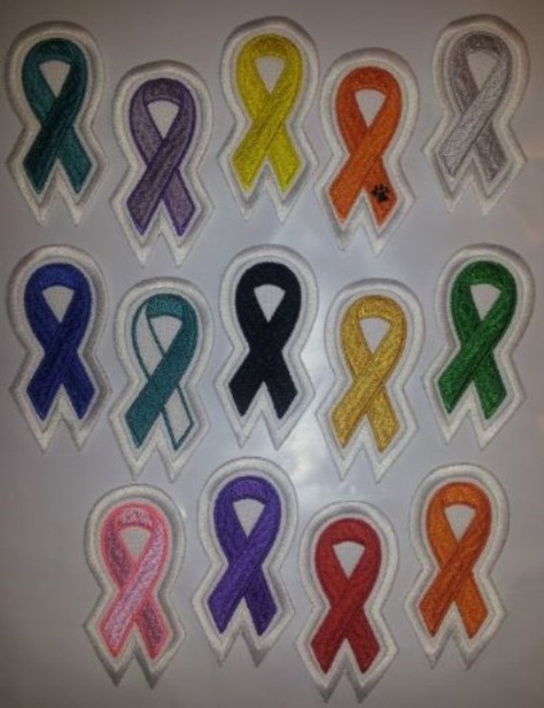 Sew-on Embroidered Patch Cancer/awareness Ribbon Shape 3.25 X - Etsy