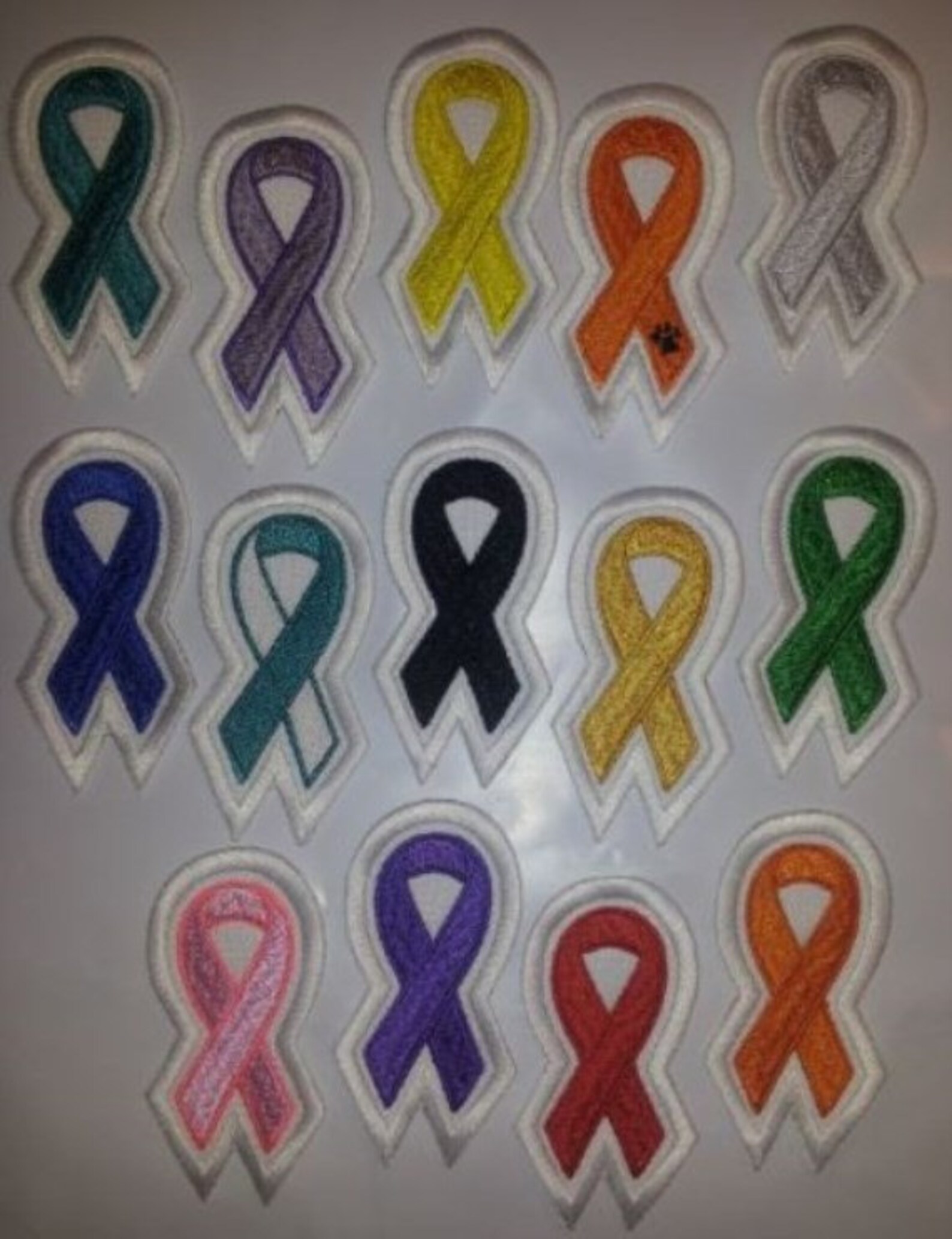 Sew-on Embroidered Patch Cancer/awareness Ribbon Shape 3.25 X - Etsy