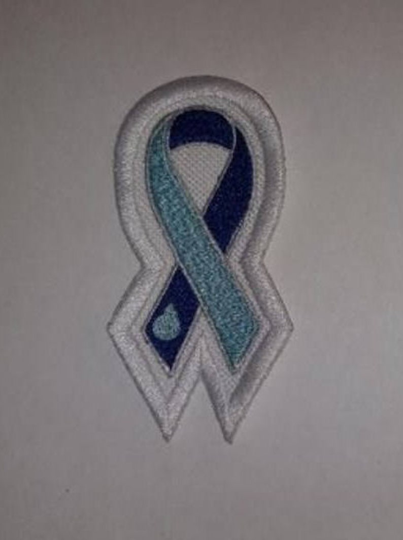 Sew-on Embroidered Patch Cancer/awareness Ribbon Shape 3.25 X - Etsy