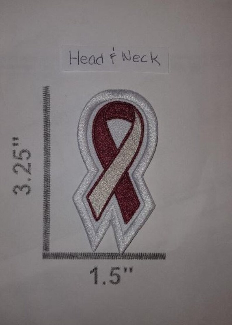 Sew-on Embroidered Patch Cancer/awareness Ribbon Shape 3.25 X - Etsy