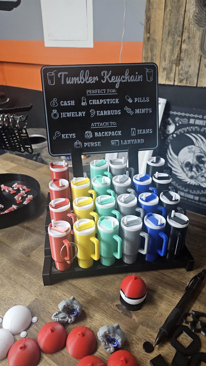 Tumbler Keychain ONLY 3D Print Stl Files, Chapstick Holder Keychain ...