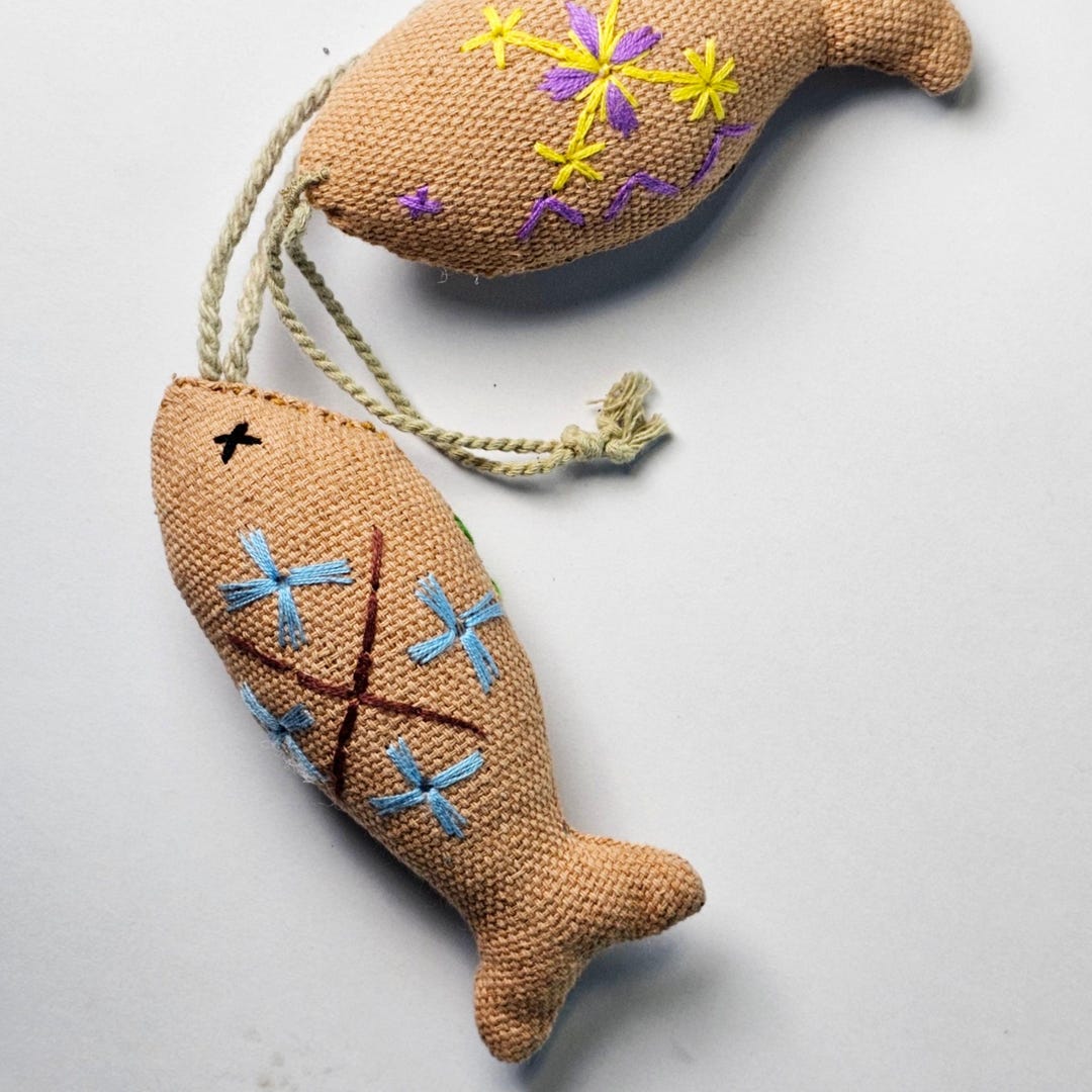 Fish Keychain, Handmade Fish, A Fish Keychain Made From Handwoven ...