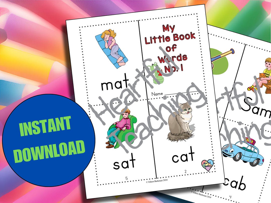 CVC Phonics Mini Reader, Decodable Little Book, Kindergarten Beginner ...