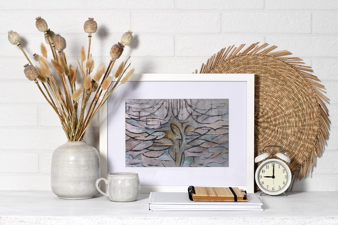 Piet Mondrian Blossoming Apple Tree – Abstract Minimalist Wall Decor ...