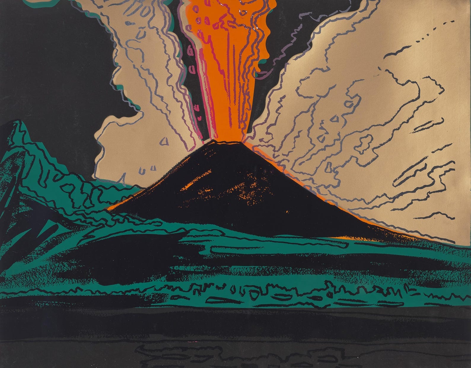 Andy Warhol Vesuvius Poster or Canvas – Bold Volcano Pop Art Print ...