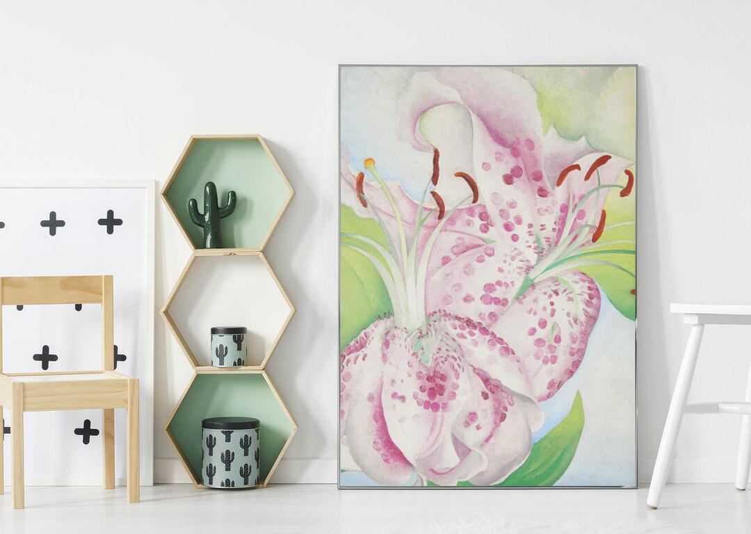 Georgia O'keeffe Pink Spotted Lilly Floral Art Print - Canvas or Poster ...