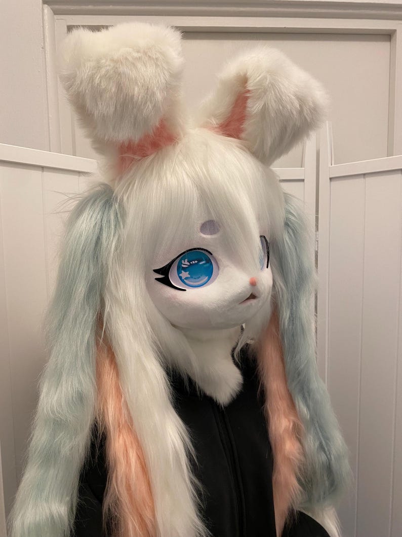 Kirugumi Fursuit Head Rabbit Foldable Ears Kigurumi - Etsy
