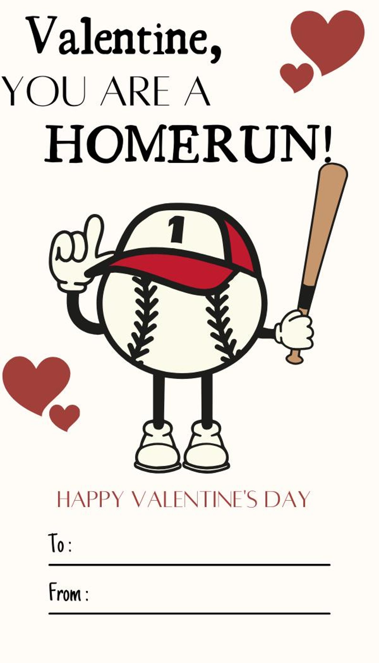 EDITABLE Valentines Day Tag | Classroom Party Tags | Baseball Theme ...