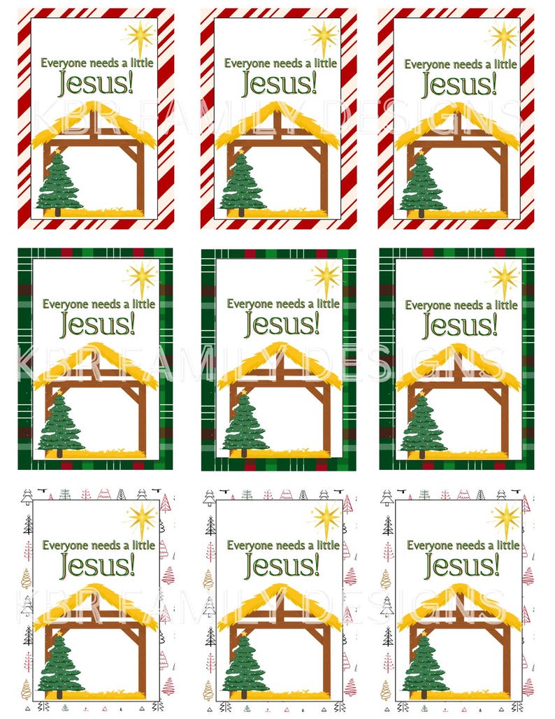 Jesus Christmas Gift Tags | Sunday School Classroom (instant Download ...