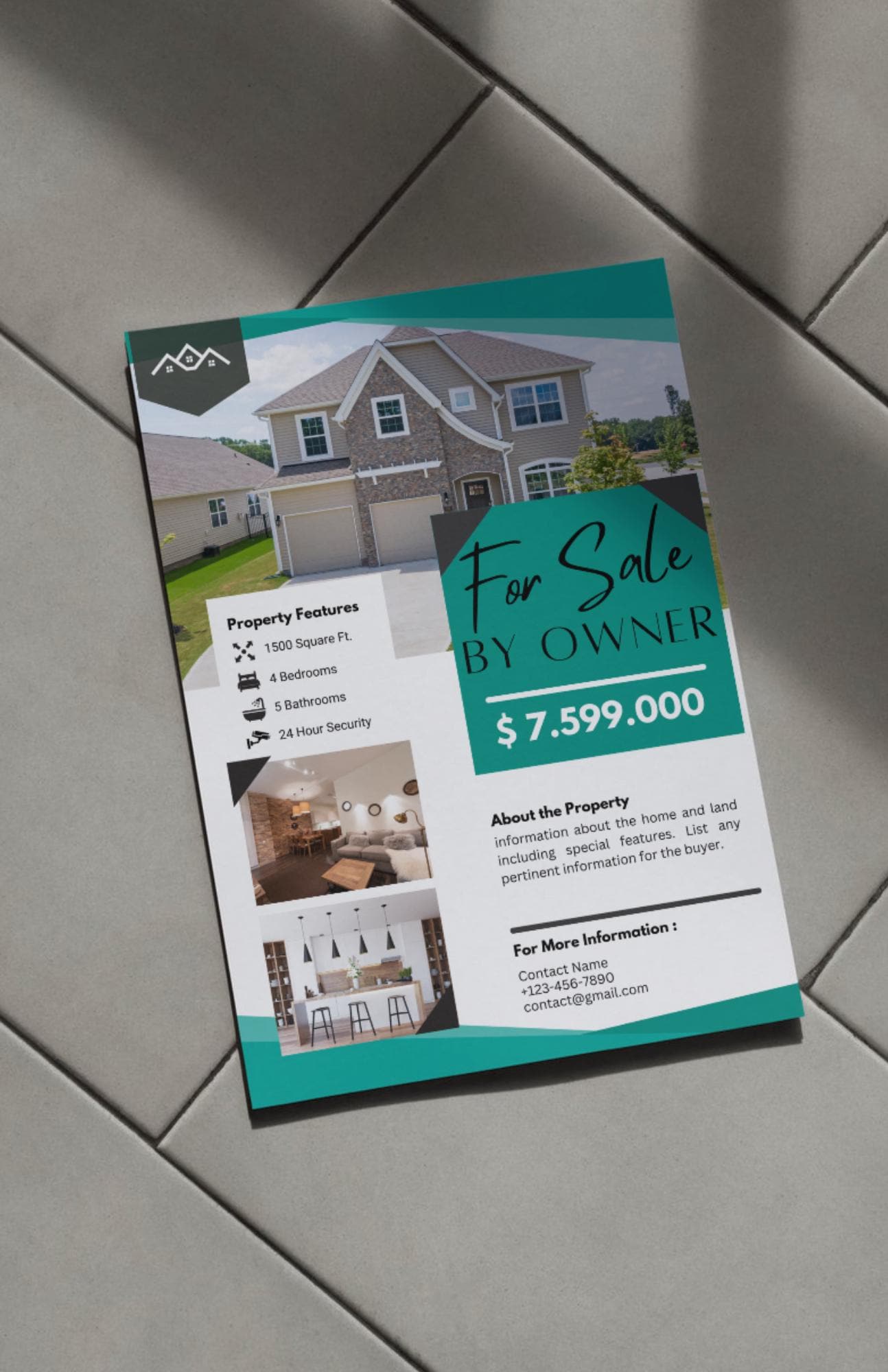 EDITABLE Real Estate Template Advertisement House for Sale Owner ...